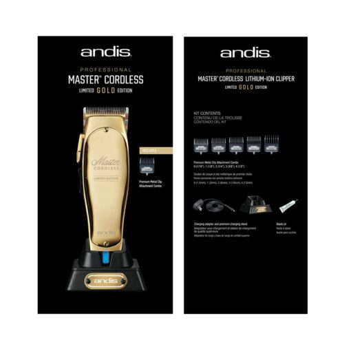 Andis Master Cordless Limited Gold Edition Clipper | ANDIS Clipper